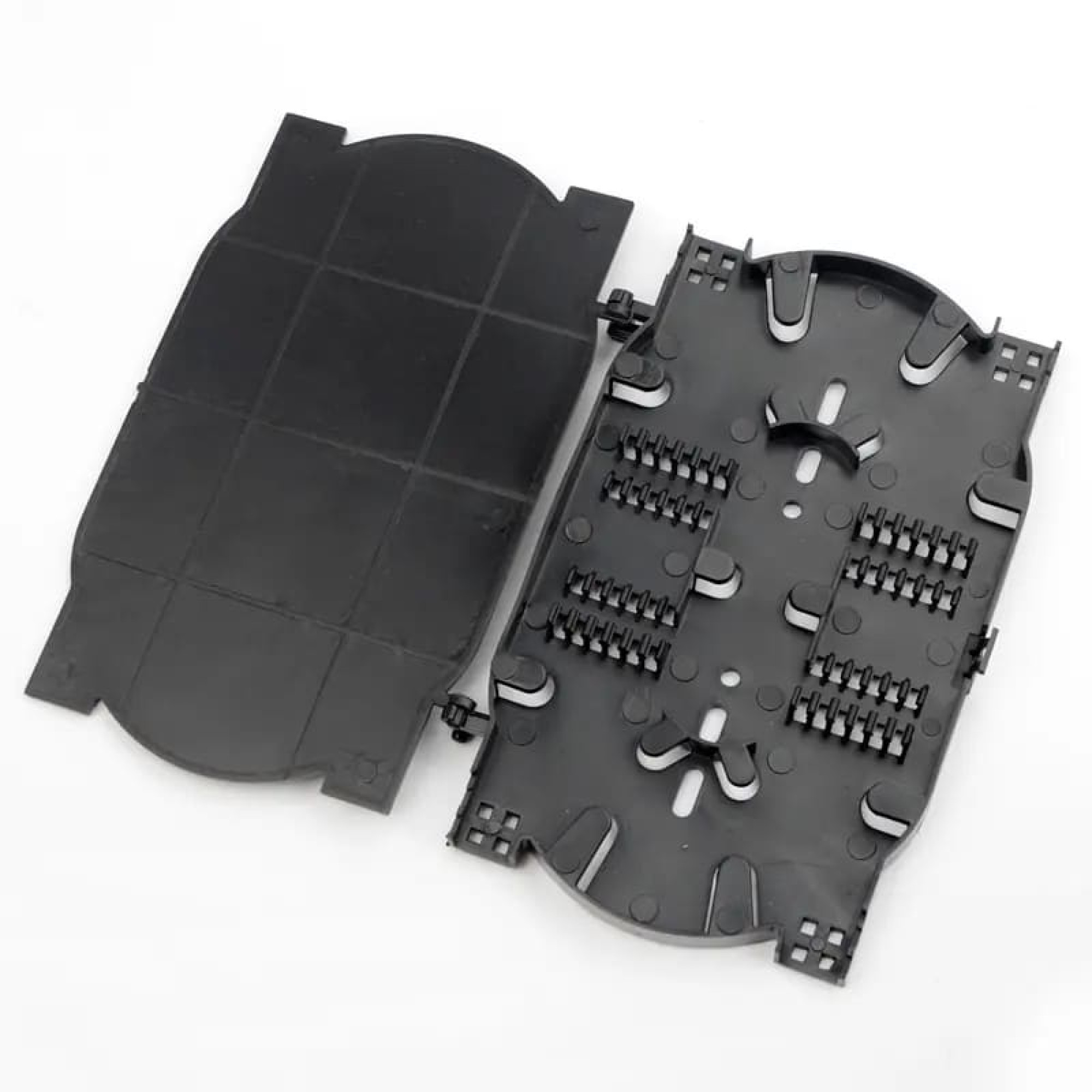 SPLICE CASSETES WITH TOP COVER & 2 SPLICE HOLDERS 1-12 FIBERS BLACK COLOUR